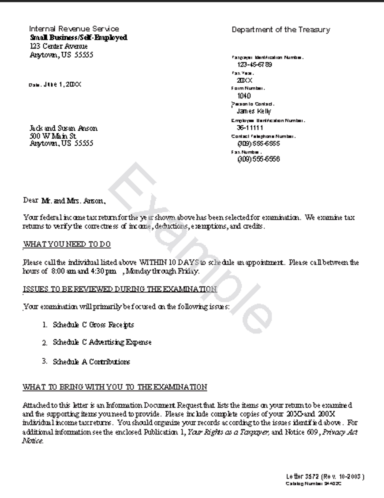 Audit Letter 3572 Steps To Answer Respond To The IRS